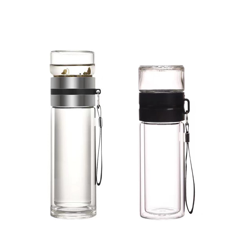 Glass Water Bottle Double Wall Glass Bottle Tea Water Separation Glass Mugs Car water bottle tea ...