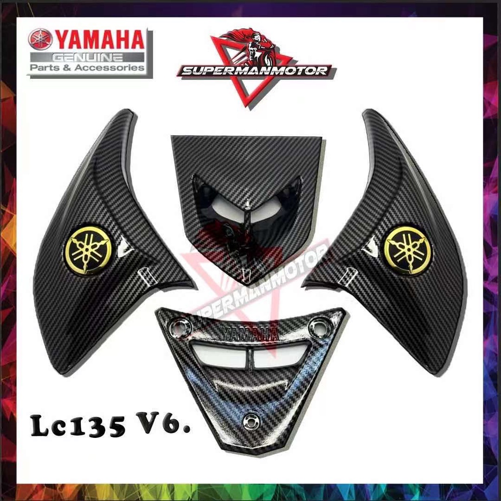 YAMAHA LC135 NEW HORN COVER AIR SCOOP ENGINE COVER CARBON LC 135 V6 ...