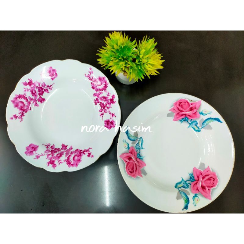 2pcs pinggan makan lama & antik mixed | Shopee Malaysia