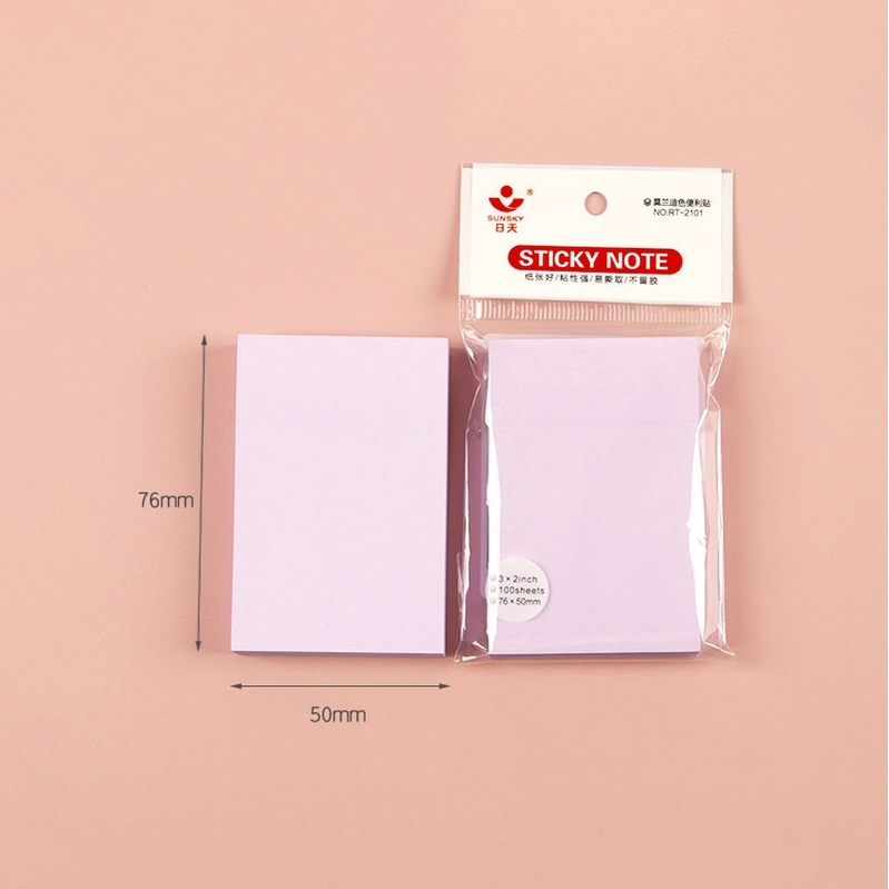 Letit 100 Sheets Morandi Color Sticky Note Memo Pad Memo Label Colorful ...