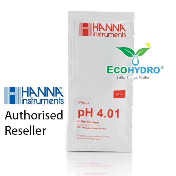 Hanna pH 4.01 Calibration Solution 20 mL HI70004 HI70004P Hanna Instruments pH Meter 1 sachet hi ...