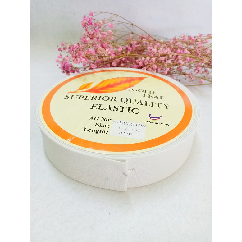 GOLD Leaf Quality Elastic/Getah Kain 1.5 inch 20Y 1Roll | Shopee Malaysia