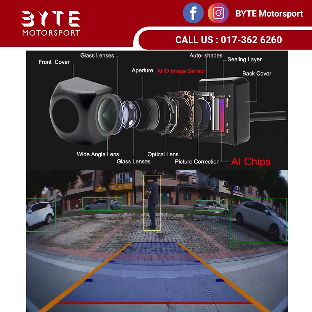 🇲🇾 AHD 💯Ai Detection Smart Recognition💯 Reverse Camera Universal Wide ...
