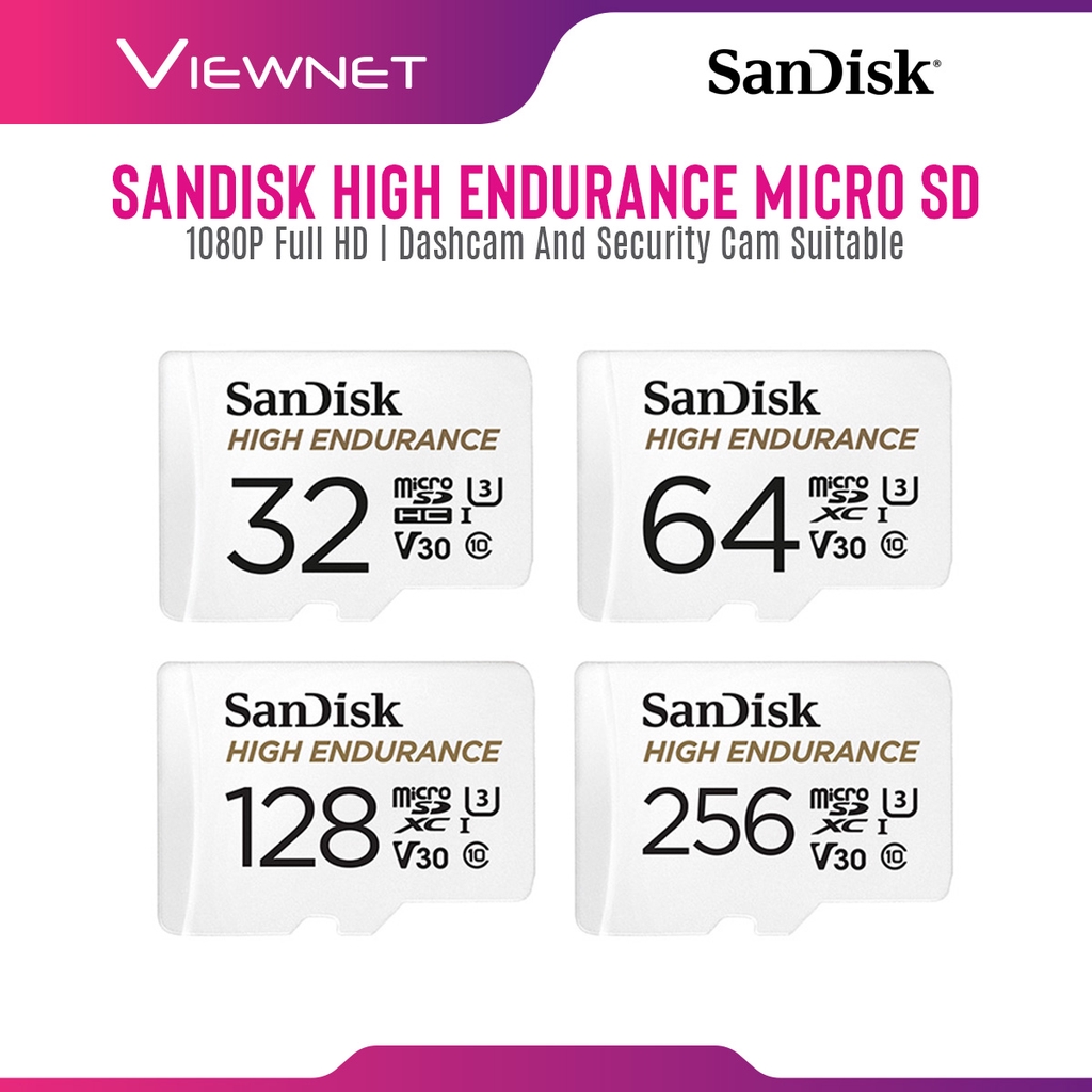 SANDISK HIGH ENDURANCE MICRO SD MEMORY CARD 32GB / 64GB / 128GB / 256GB ...