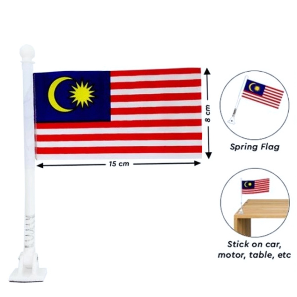 Malaysia Spring Flag Table Desk Car & Motor Dashboard Flag Bendera Meja ...