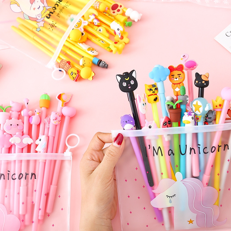 40Pcs/Set Cartoon Pen Stationery School Supplies Gel Ink Pen Kids Gifts ...