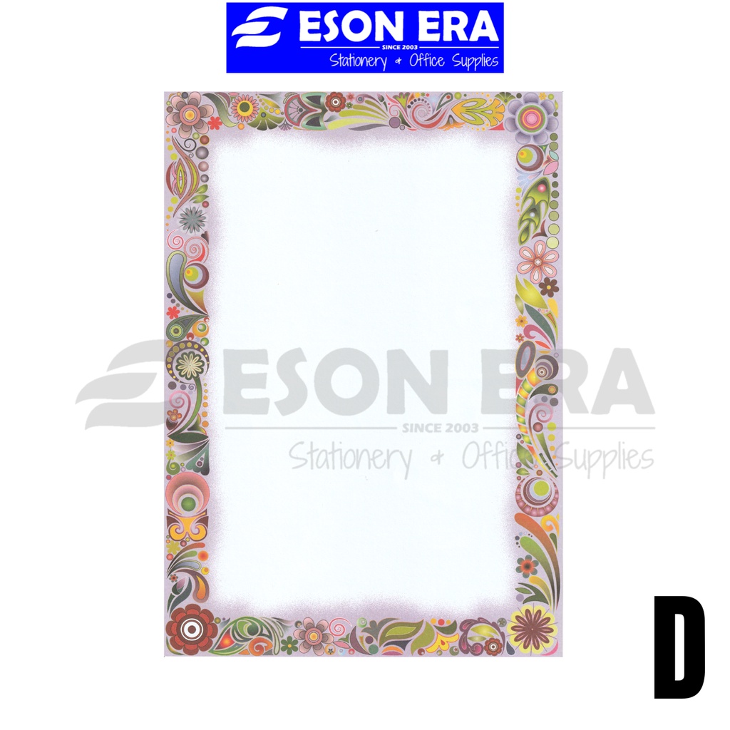 Fancy Card A4 10sheet/pack Cover Folio / Kertas Border / Binding Set ...