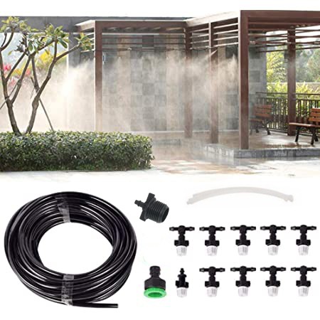 Water Misting Cooling System Mist Sprinkler Nozzle Outdoor Garden Patio ...