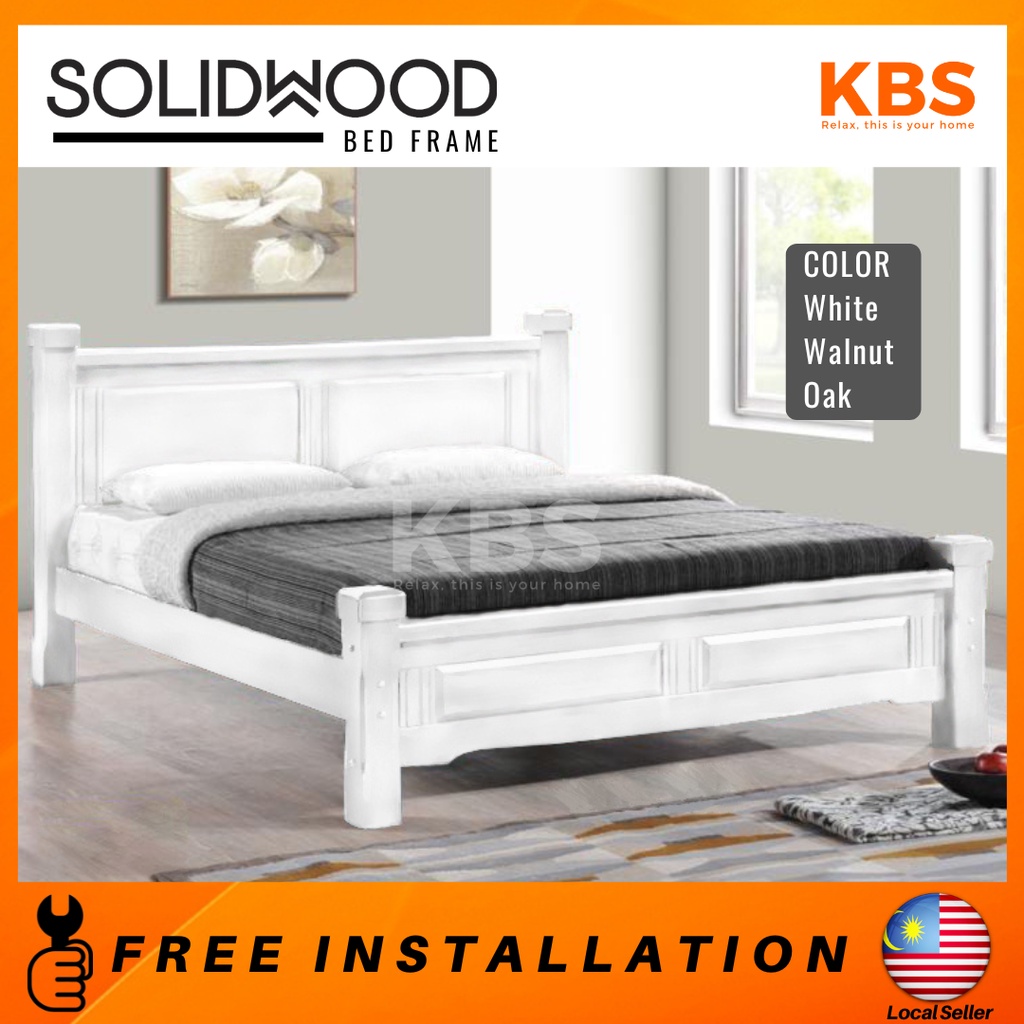 (FREE Installation+Shipping) KBS Windle FULL SOLID WOOD Bed Frame ...
