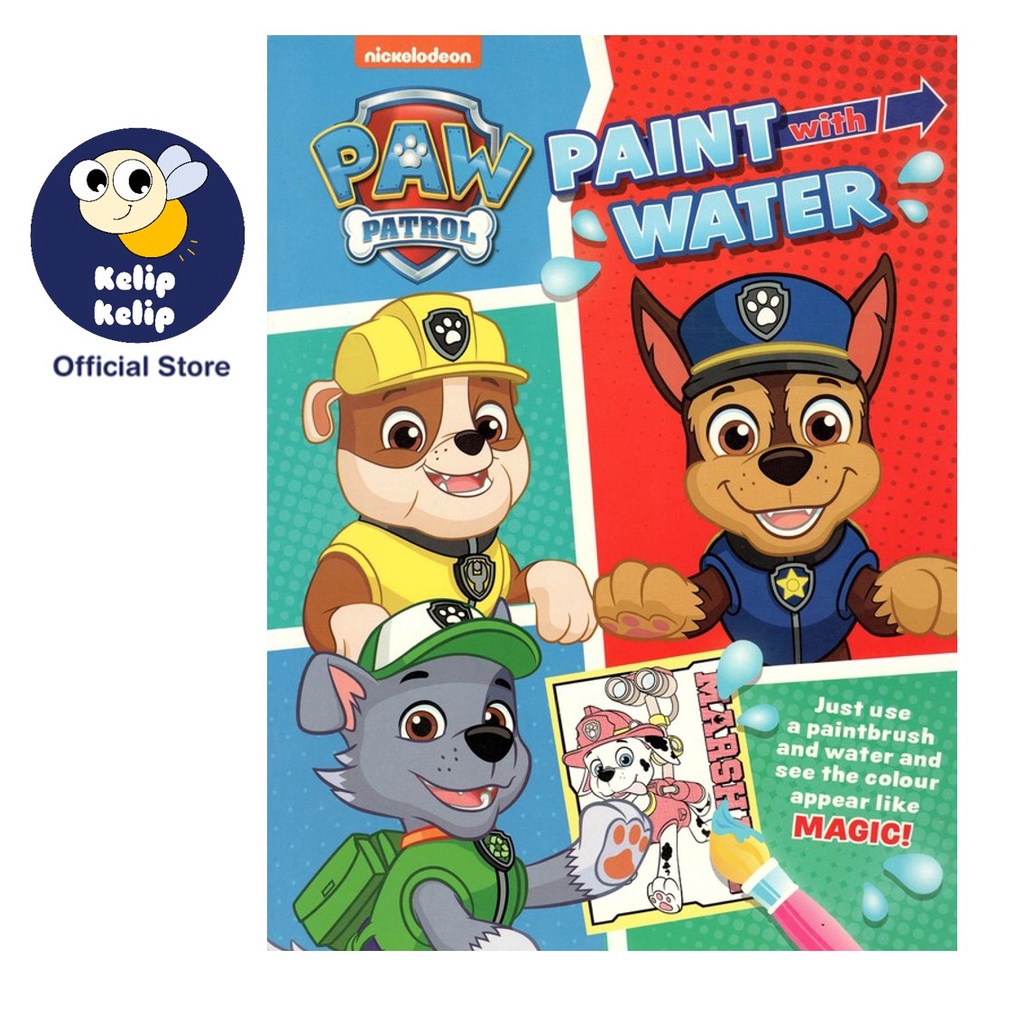 Paw Patrol Paint with Water Activity Book for Preschool Kids to Color ...