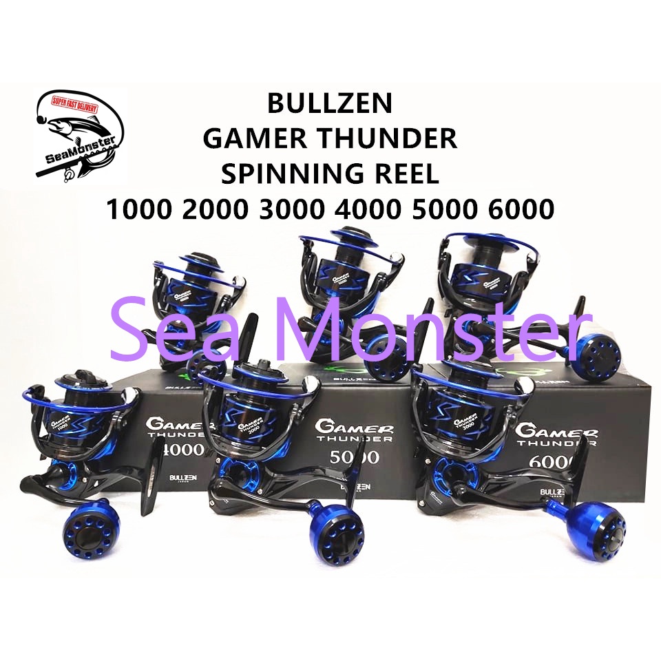 SeaMonster BULLZEN GAMER THUNDER SALTWATER SW SPINNING REEL 1000 2000 ...
