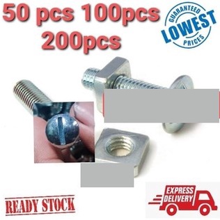 SLOTTED ANGLE BAR (M8 x 16mm) SIZE SCREW BOLTS AND NUTS / SKRU RAK BESI ...