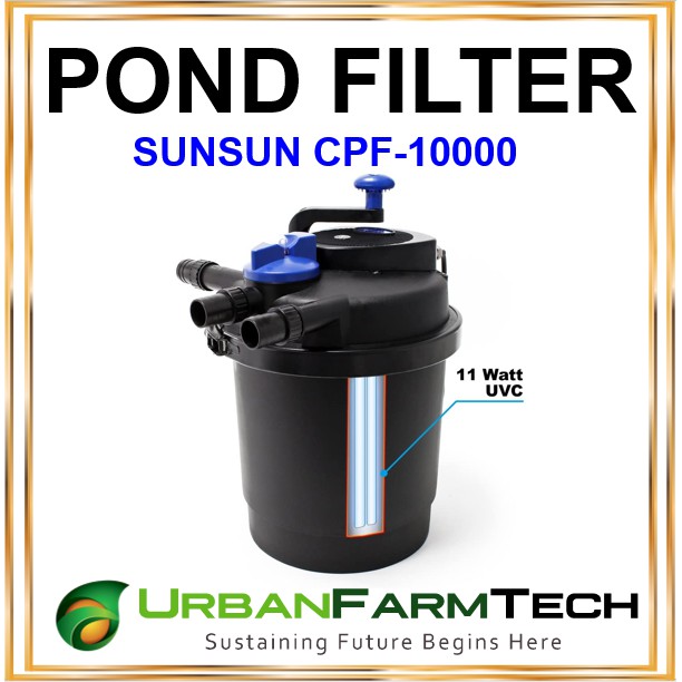 Urban Farm Sunsun CPF 10000 Pond Filter / Bio Filter with UV Light for ...