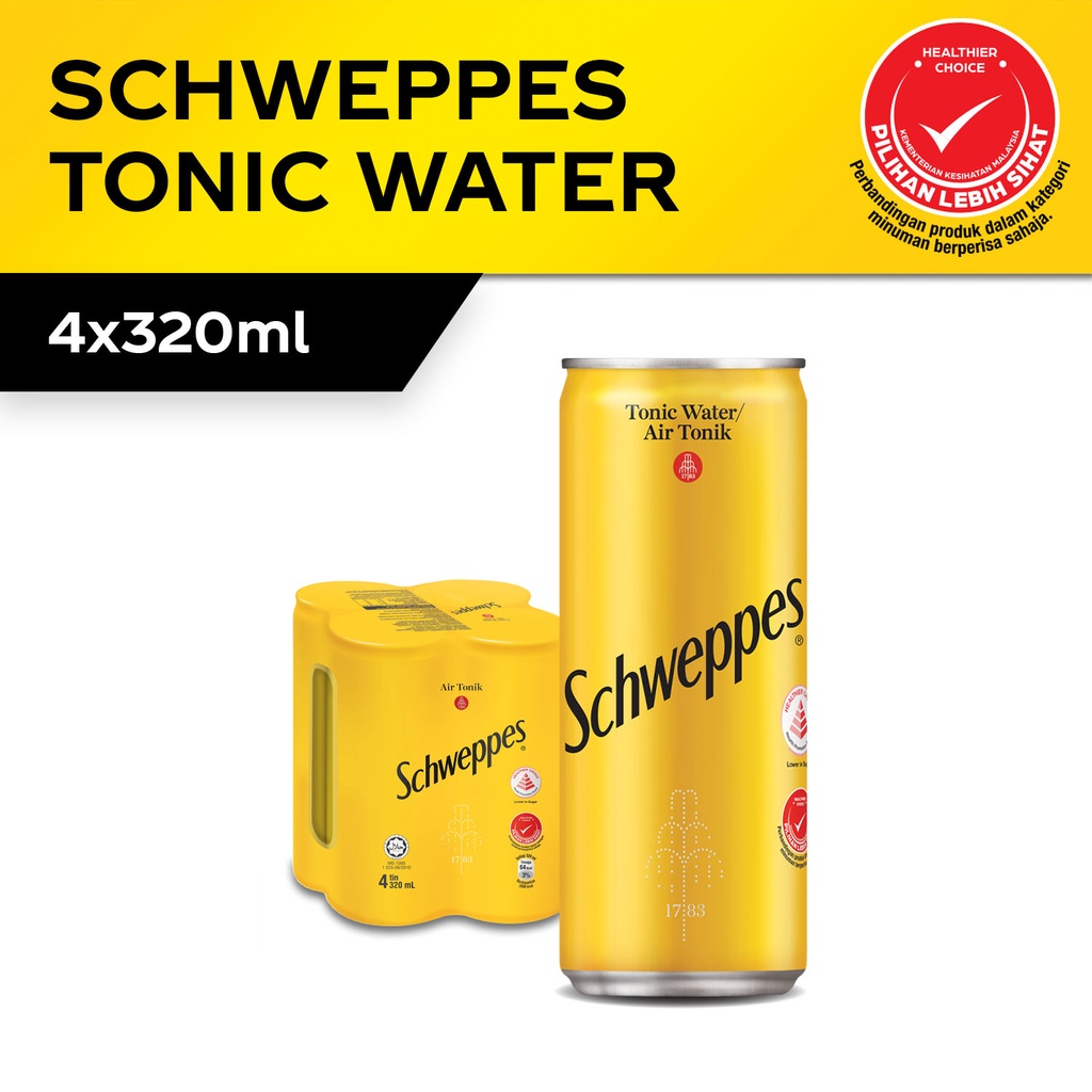 Schweppes Tonic Water 320ml x 4 | Shopee Malaysia