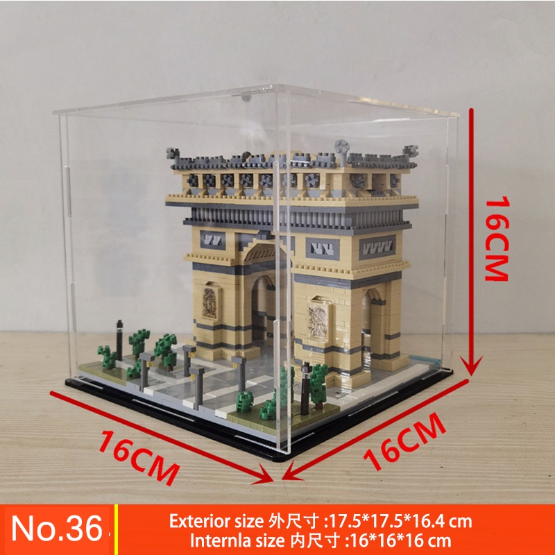 Acrylic Display Box Building Blocks Special Transparent Dust Cover DIY Nano Block Model Desktop ...