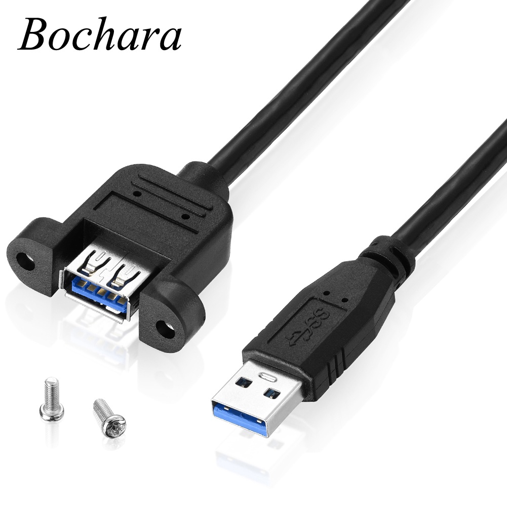 Bochara USB 3.0 Extension Cable Male to Female Dual Shielded With Screw ...