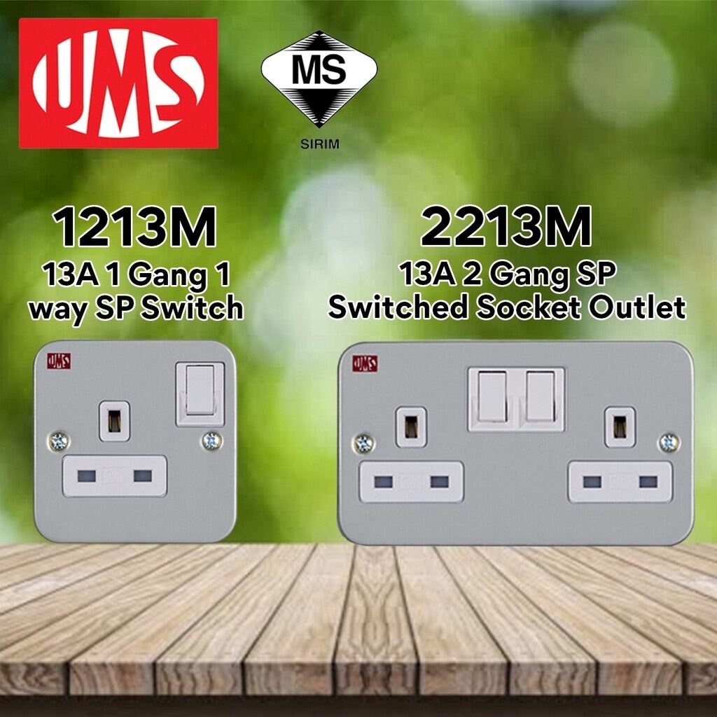 UMS 13A SWITCH SOCKET METAL CLAD SIRIM | Shopee Malaysia