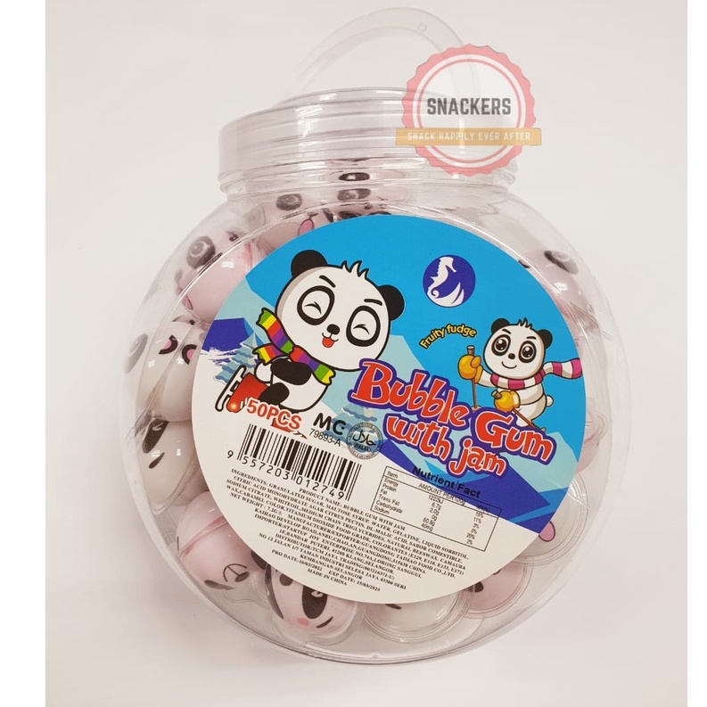 30 Pcs Panda Bubble Gum with Jam Chewing Gum In Bottle HALAL (LOCAL READY STOCKS) | Shopee Malaysia