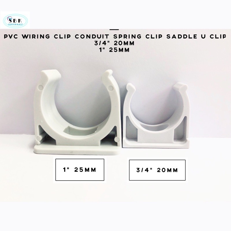 PVC Electrical Conduit Spring Clip Saddle U Clip Wiring Clip 3/4” / 1” | Shopee Malaysia
