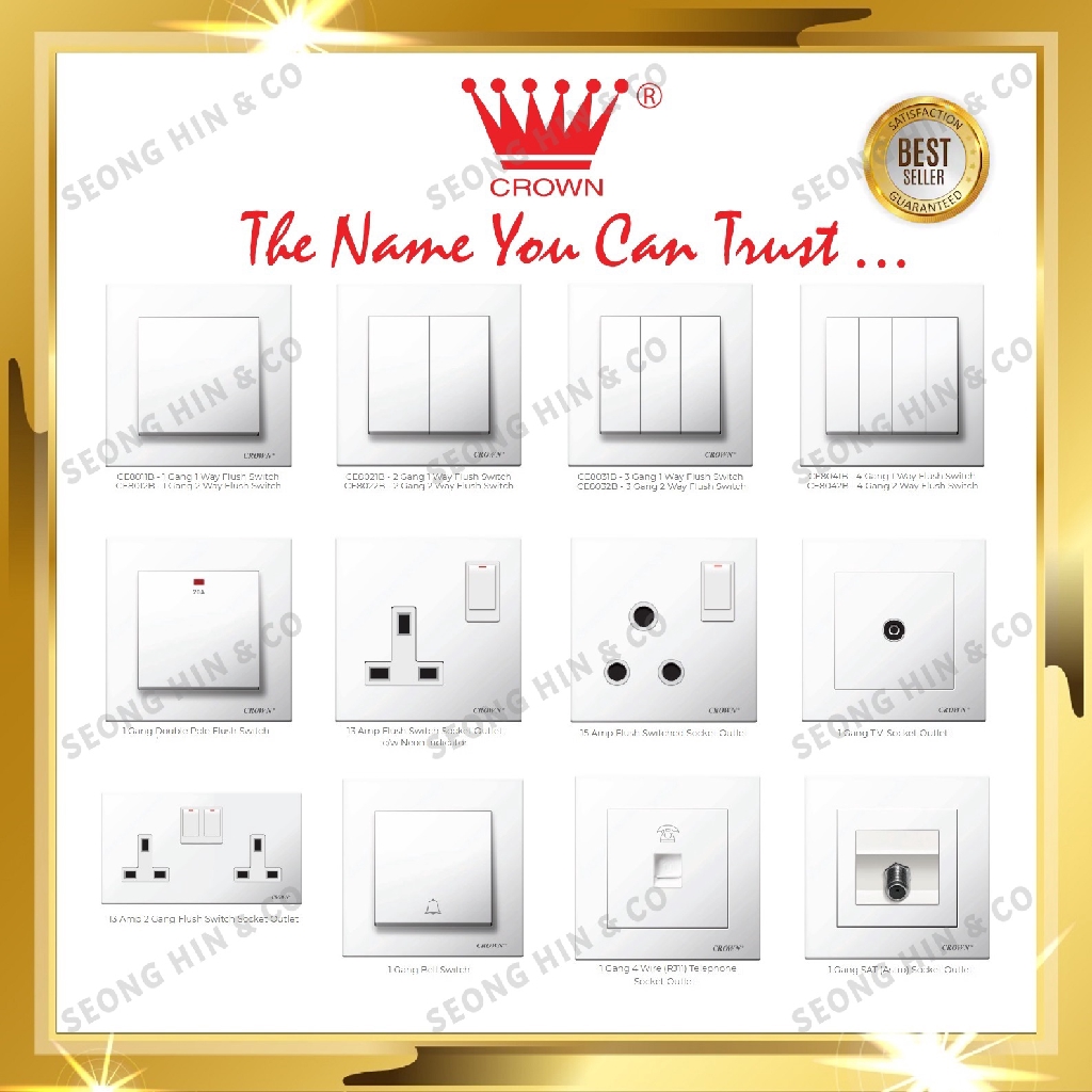 CROWN CE Series Switch / Switches & Socket Outlet / Suis & Soket ...