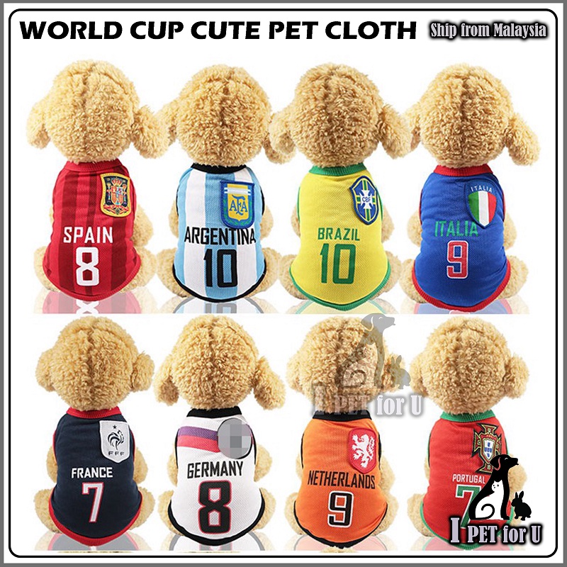 [ReadyStock] Pet Clothes Cat Dog Kitten Jersey Baju Kucing World Cup ...