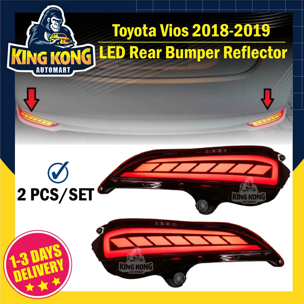 Toyota VIOS 2018-2019 Reflector LED Rear Trunk Bumper Tail Light Brake ...