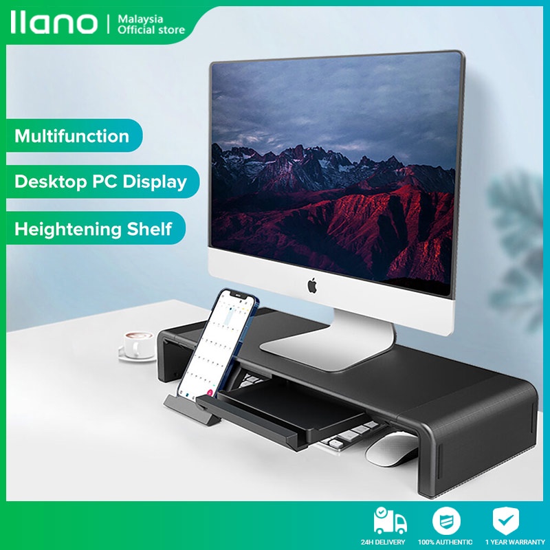 Llano Monitor Stand PC Monitor Heightened Stand with Mobile Phone Stand ...