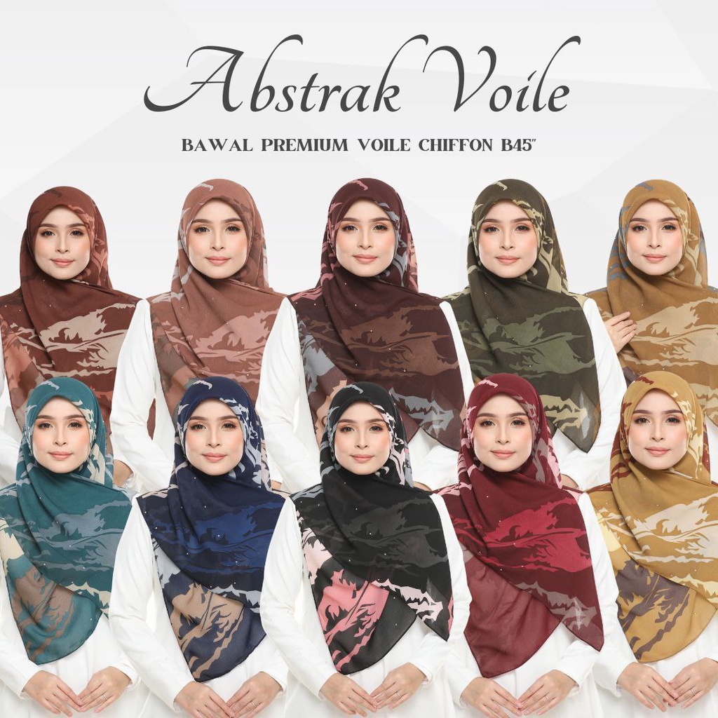 BAWAL CHIFFON VOILE BIDANG 45'/BAWAL CHIFFON VOILE CORAK BATU TABUR ...