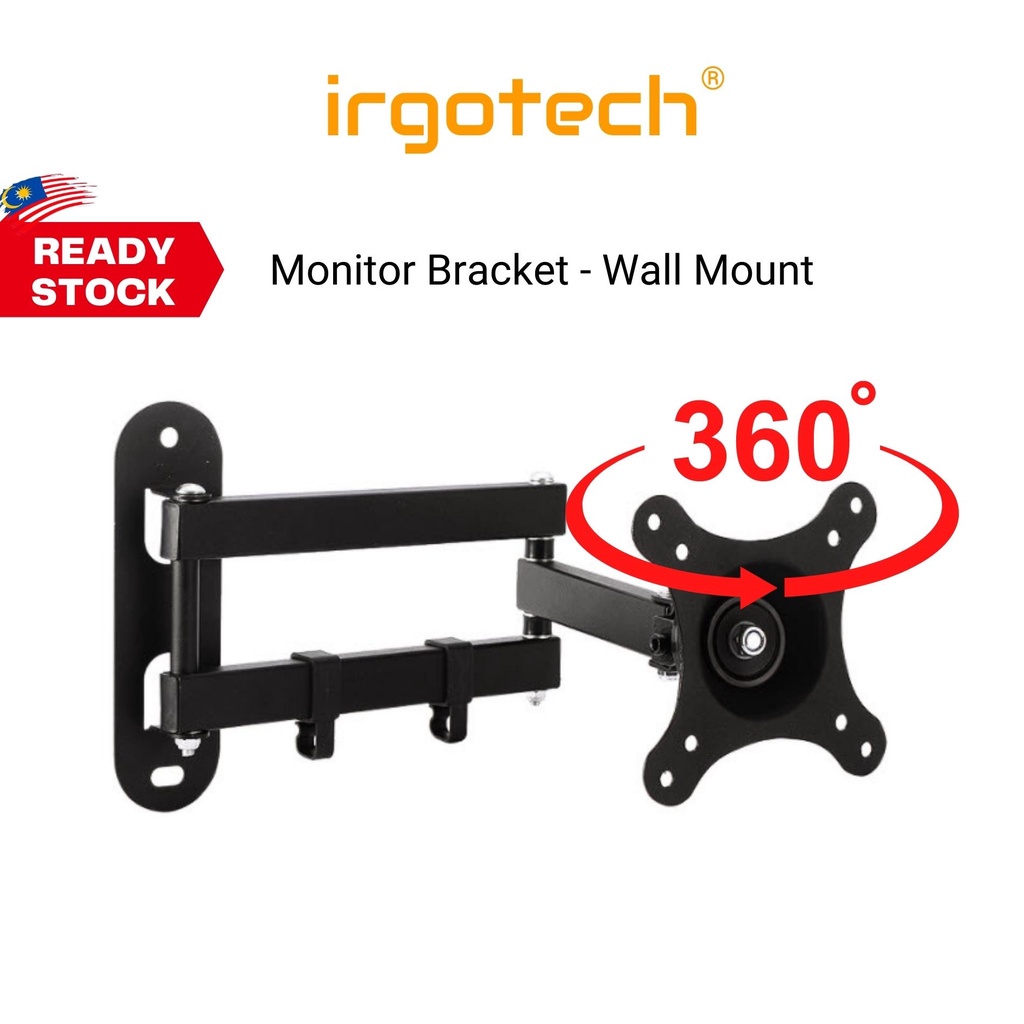 IRGOTECH Monitor Wall Mount Bracket Full Motion Rotate, Swivel, Tilt ...