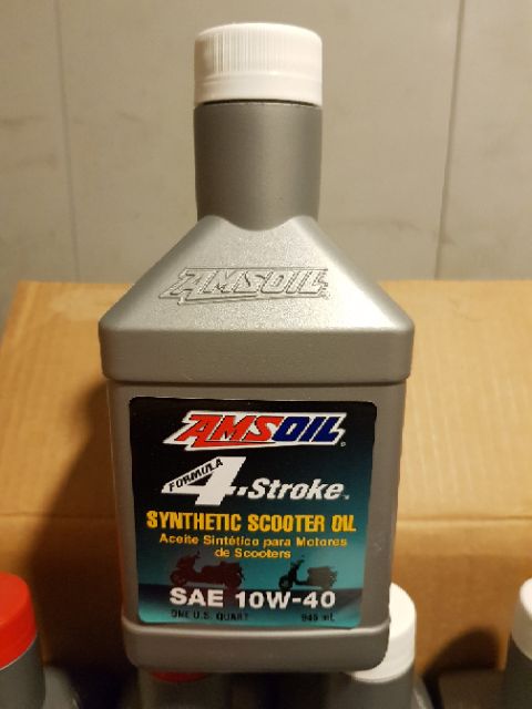 10W40 / 10W-40 AMSOIL 100% Synthetic Formula 4-Stroke Synthetic Scooter ...