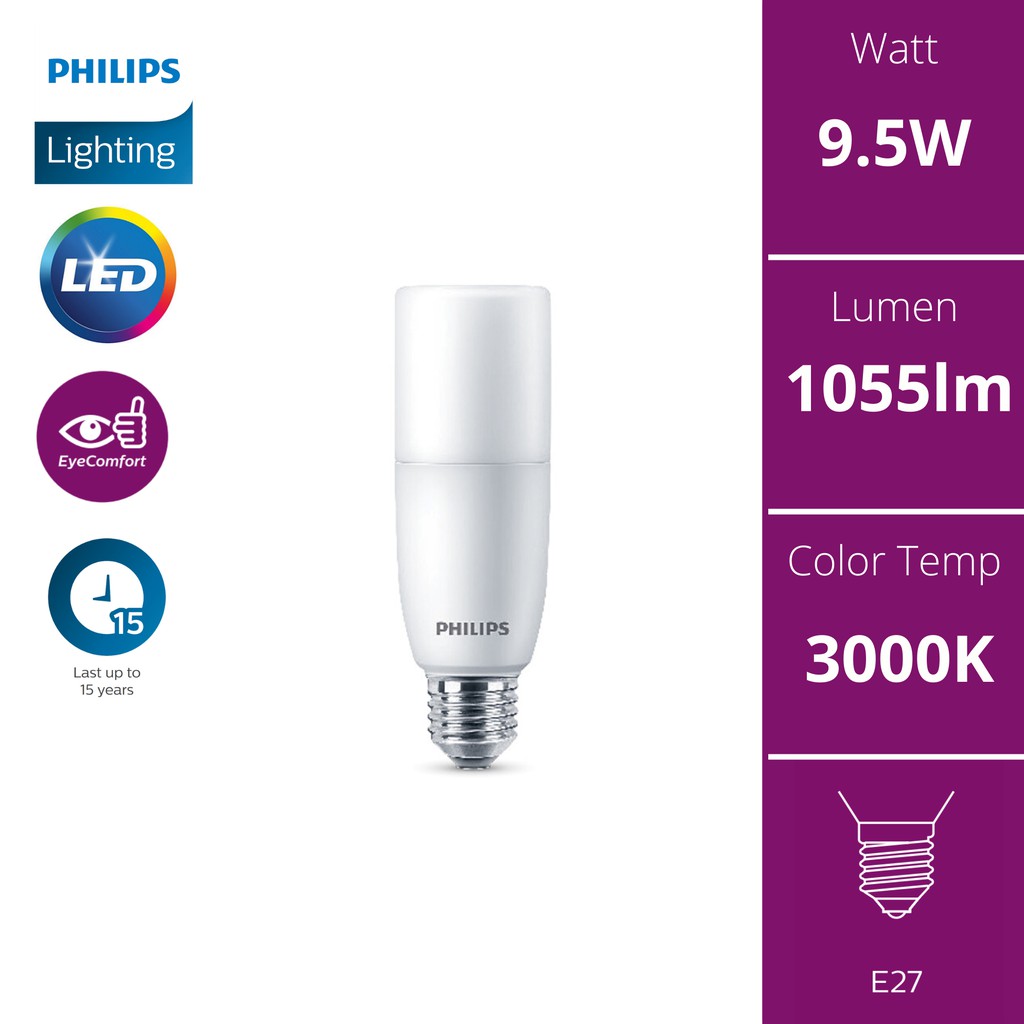 Philips LED Stick 9.5W E27 (3000K/4000K/6500K) | Shopee Malaysia