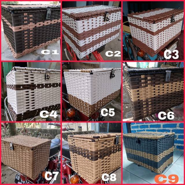Honda C50 C70 C90 Win Motorcycle Basket And Vespa Synthetic Rattan ...