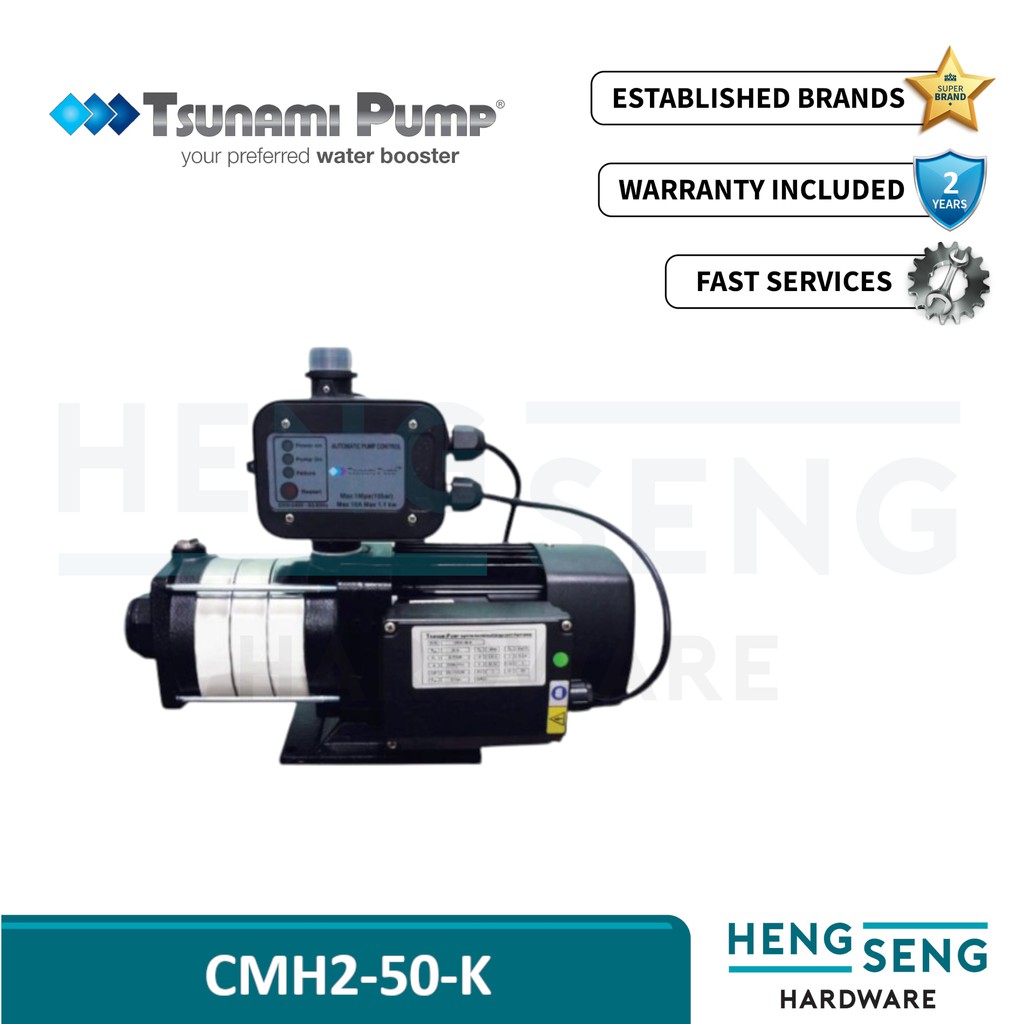 TSUNAMI CMH2-50K ( 0.75HP ) HOME WATERPUMP BOOSTER PUMP HENG SENG ...