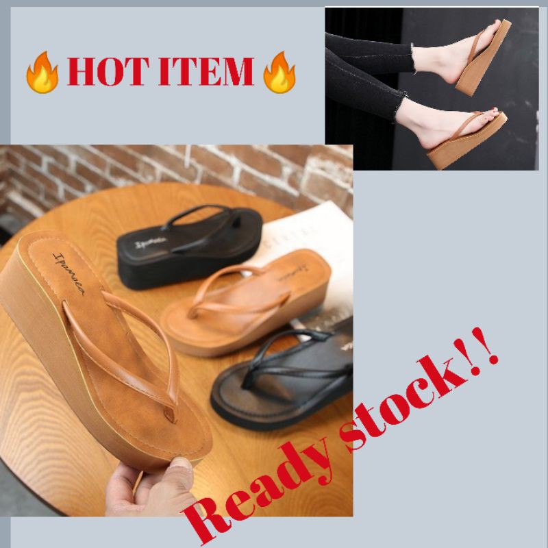 🔥hot seller 🔥-D&C High Heel Flip-Flips women Leather Sandal | Shopee ...