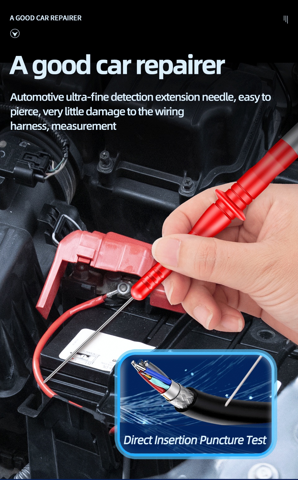 ANENG PT2003 2pcs Multimeter Test Lead Extention Piercing Needle Tip ...