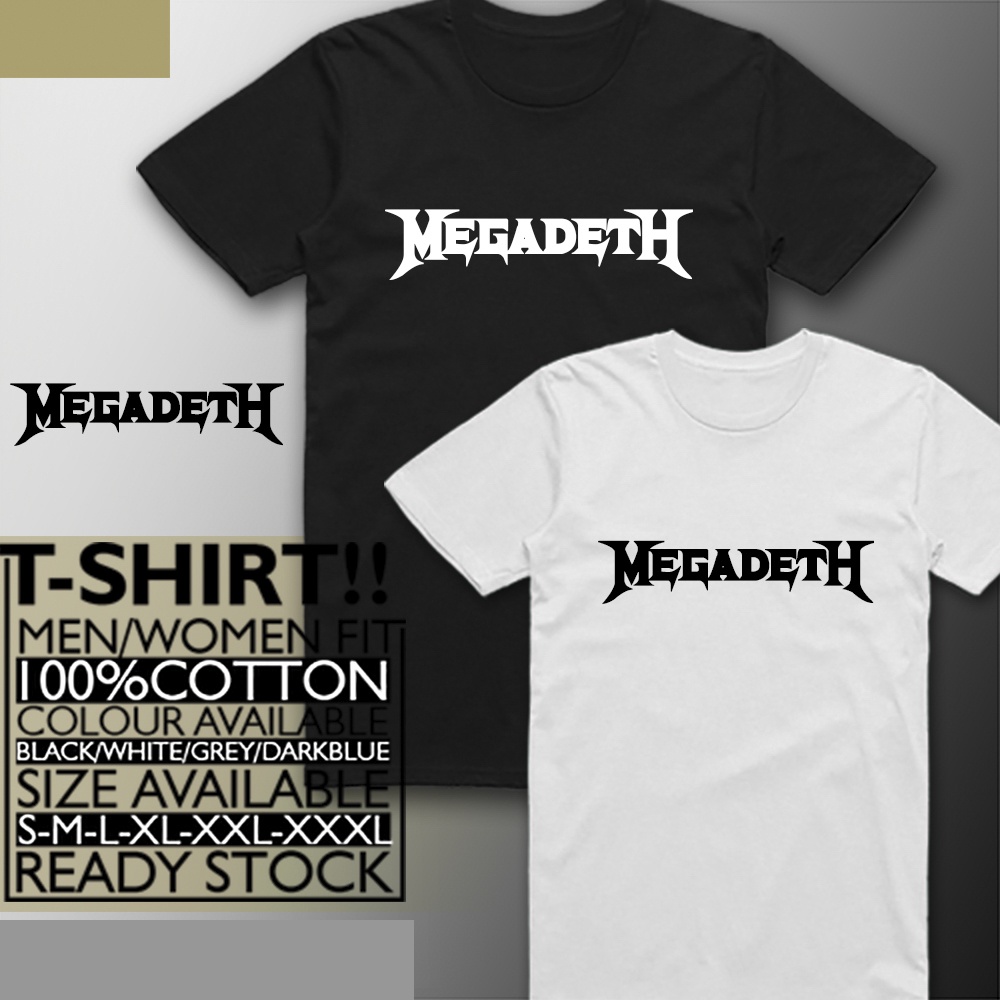 MEGADETH MUSIC BAND TSHIRT BAJU DESIGN 100%COTTON BIG/SMALL LOGO FREE ...