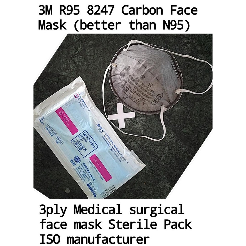 3M 8247 CARBON FACE MASK (IN MALAYSIA) + 3PLY DISPOSABLE SURGICAL MASK ...