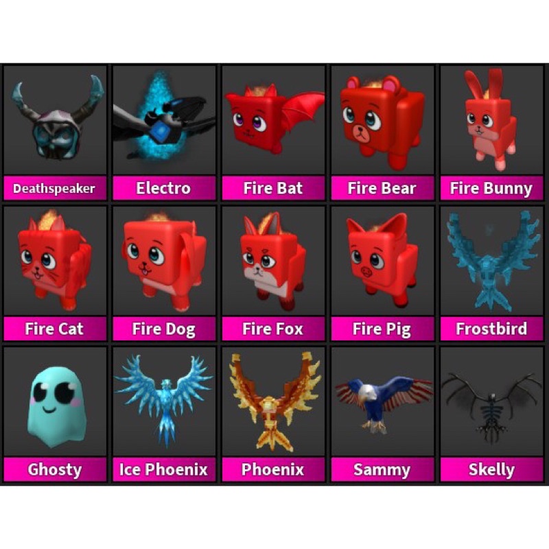 Murder Mystery 2 Full Pets Set (MM2) (ROBLOX) | Shopee Malaysia