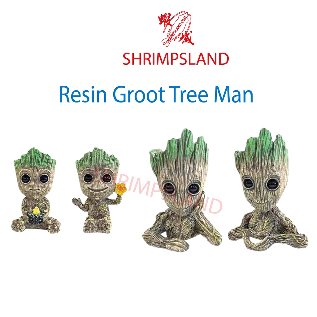 [SHRIMPSLAND] Aquarium Tree Man Groot Resin Fish Reptile Terrarium ...