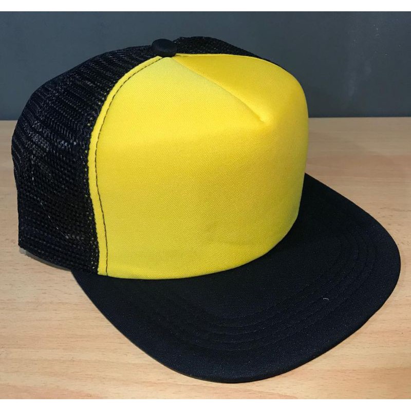 Trucker Cap Kosong Dewasa - Hitam / Kuning / Hitam | Shopee Malaysia