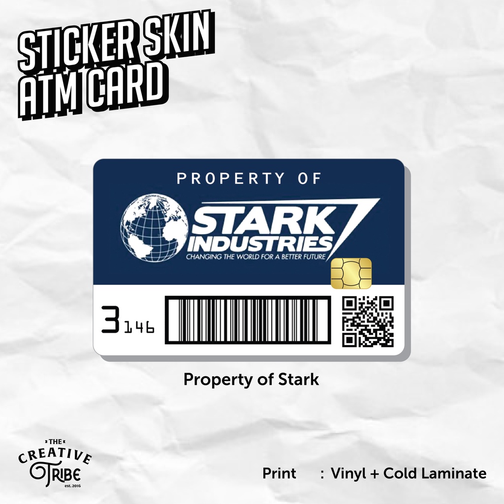 Property of Stark Industries - Sticker Skin Card - Vinyl ATM Debit ...
