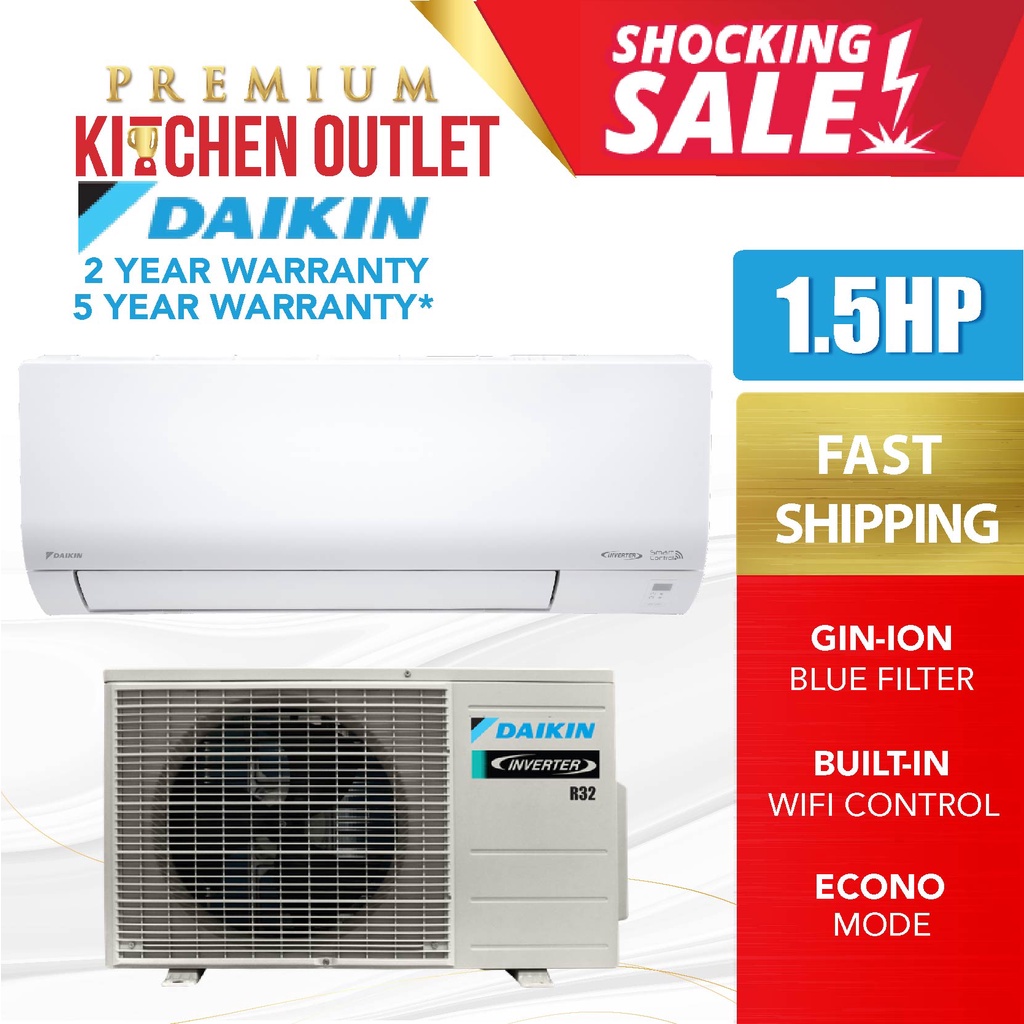 Daikin 1.0HP - 4.0HP R32 Standard Inverter Air Cond | FTKF Series ...
