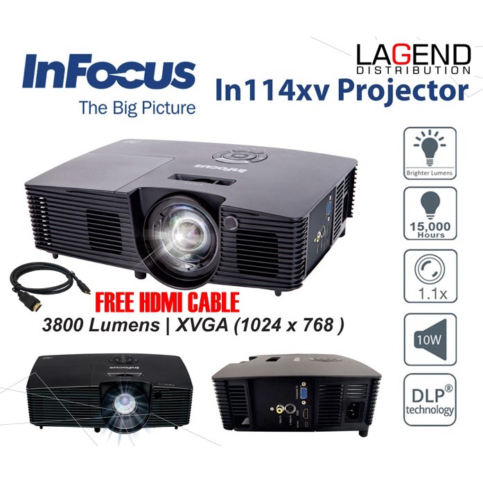 InFocus IN114xv Projector XGA (1024 x 768) resolution 3800 lumens ...
