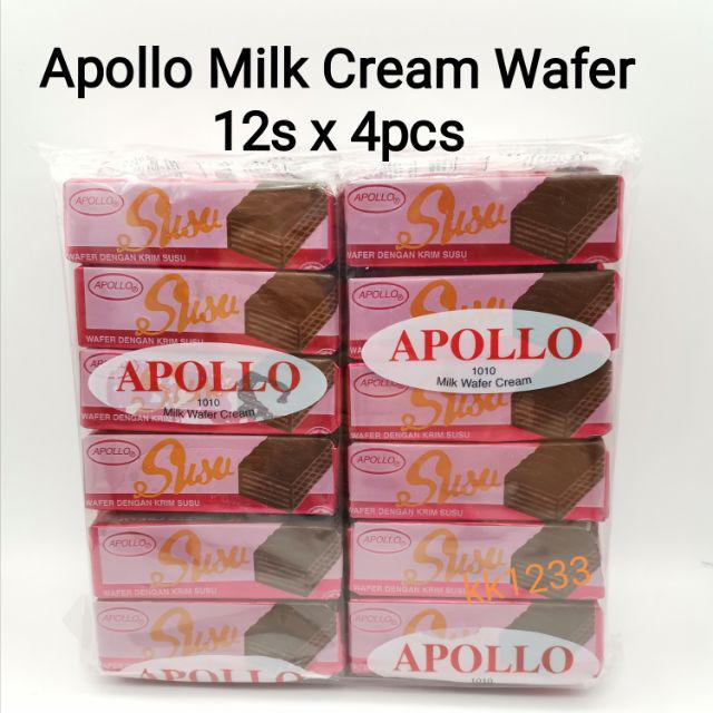 (Pack) Apollo Milk Chocolate Cream Wafer 12s x 4pcs | Shopee Malaysia