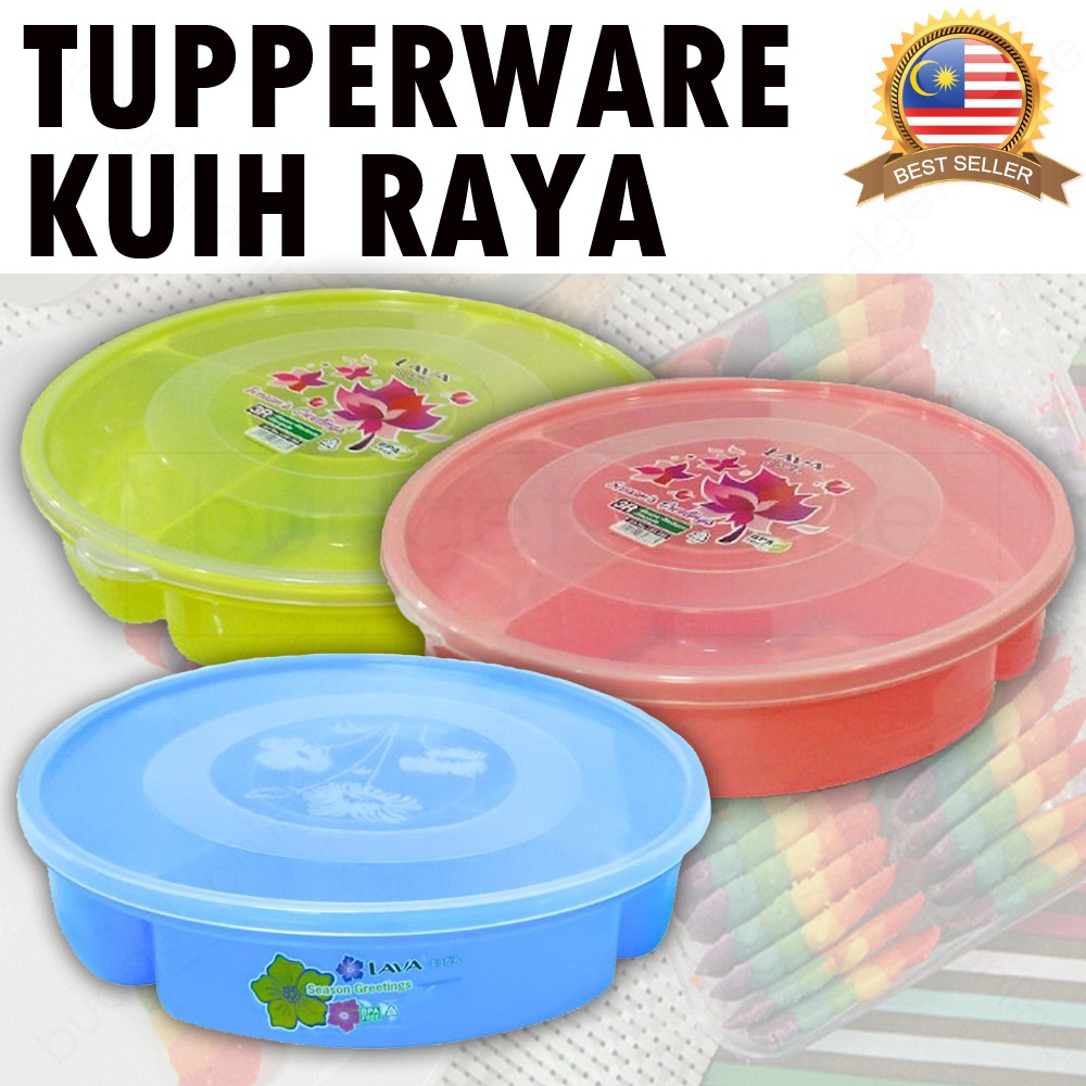 LAVA LBX788 5 Compartments Round Lunch Box Tupperware Kuih Raya/Bekas ...