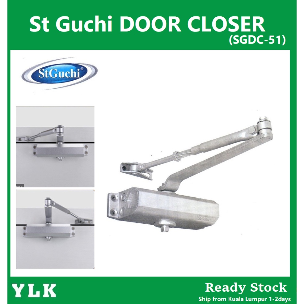 ST GUCHI SGDC-51 2 SPEED ADJUSTABLE DOOR CLOSER ALUMINIUM ALOT DOOR CLOSER SIRIM CERTIFIED ...