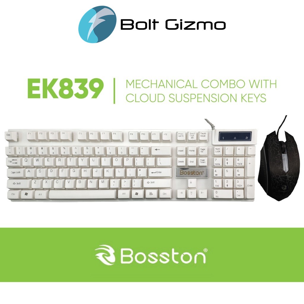 BOSSTON EK839 COMBO WITH CLOUD SUSPENSION KEYS WIRED GAMING KEYBOARD ...