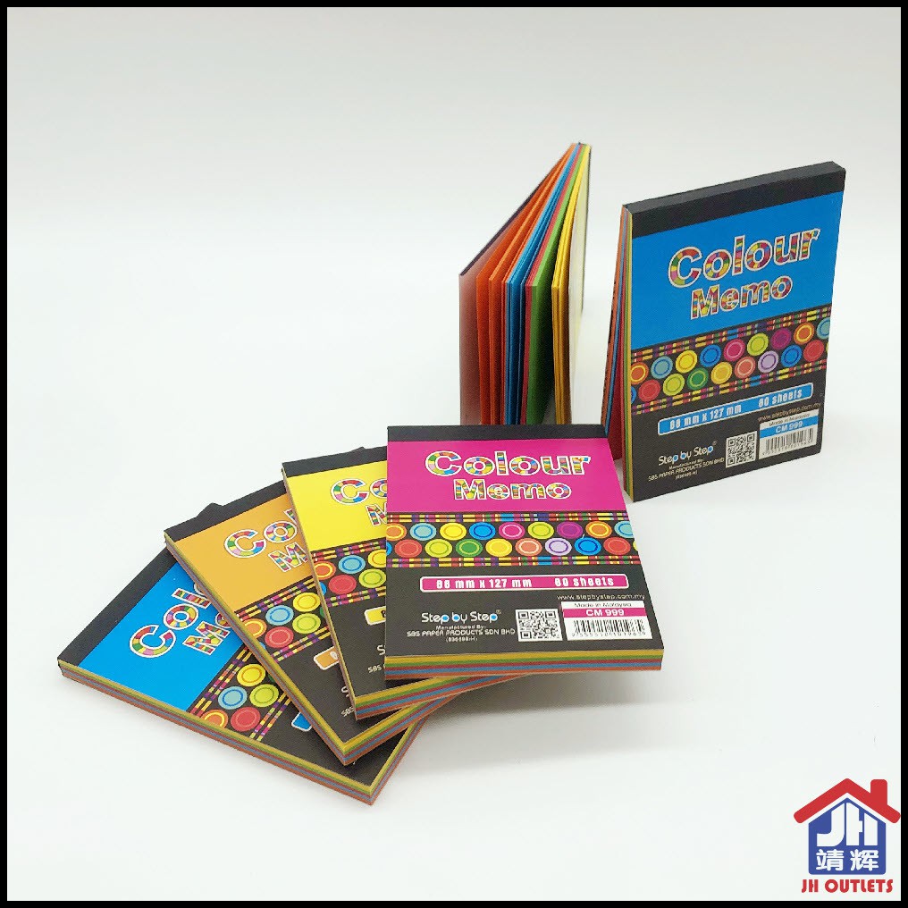 SBS Colour Memo Pad 3.5"X5" 80'S (1pcs) 彩色记事本 学校 办公室 幼稚园 | Shopee Malaysia