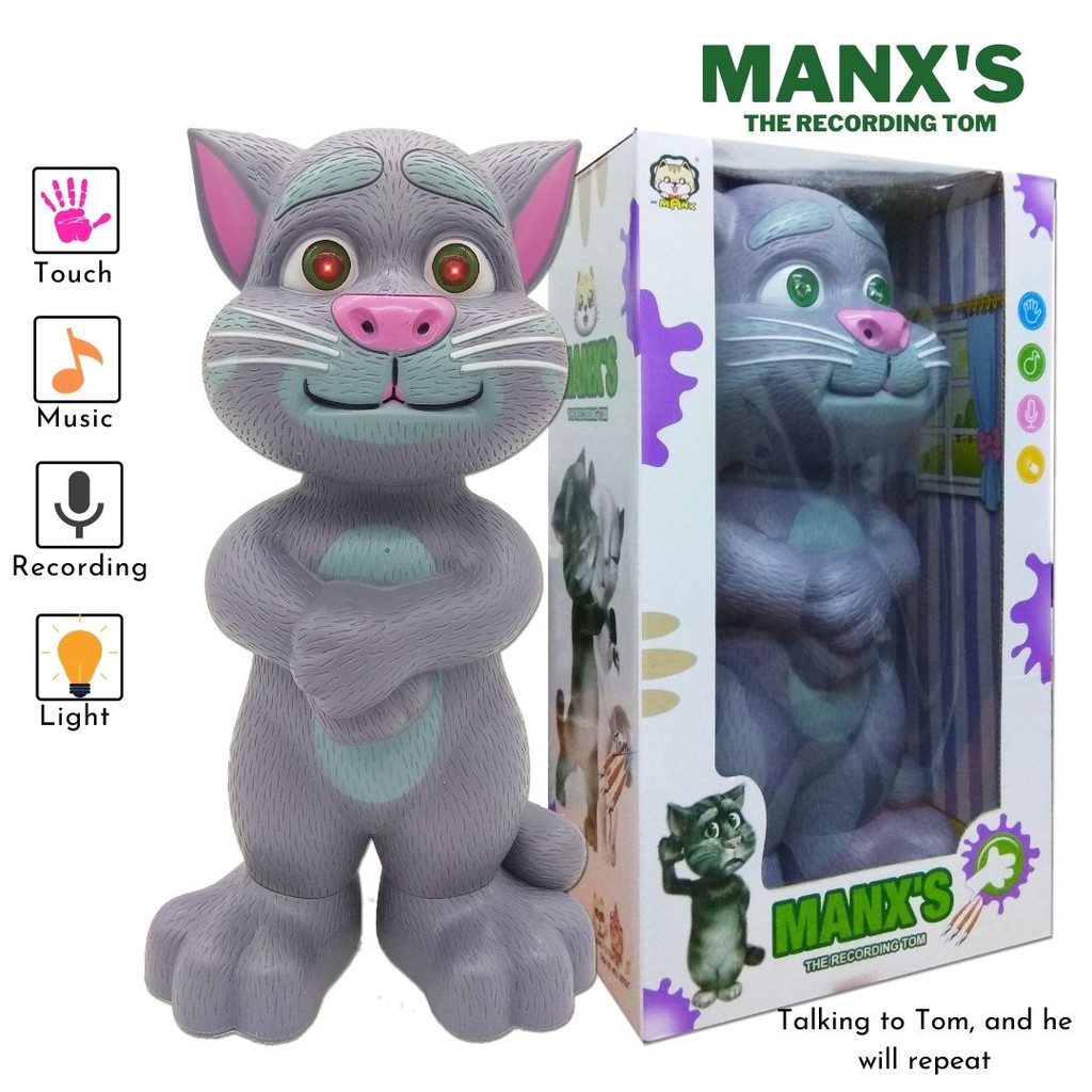 Talking & Recording Tom Cat For Kids Infant Baby/Mainan Kucing Tom ...