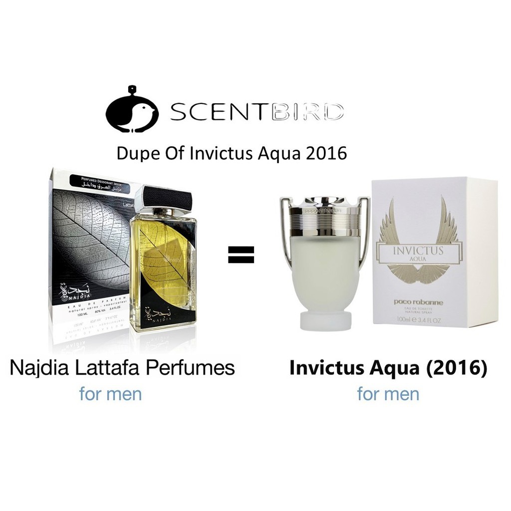 💯 Original Lattafa Najdia EDP [Dupe Invictus Aqua 2016] - 3ml / 5ml ...